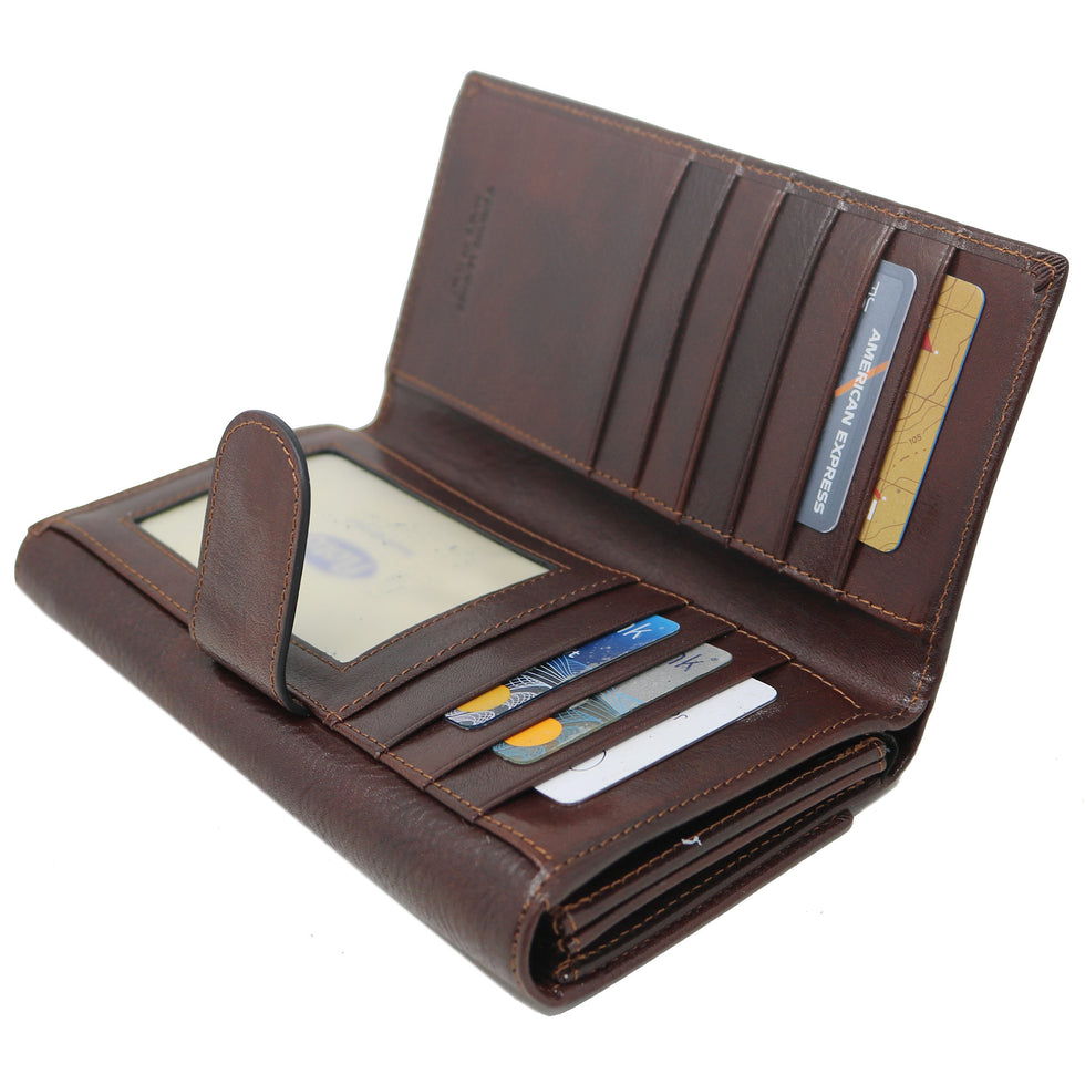 Floto Roma Italian Checkbook Wallet in Full Grain Leather