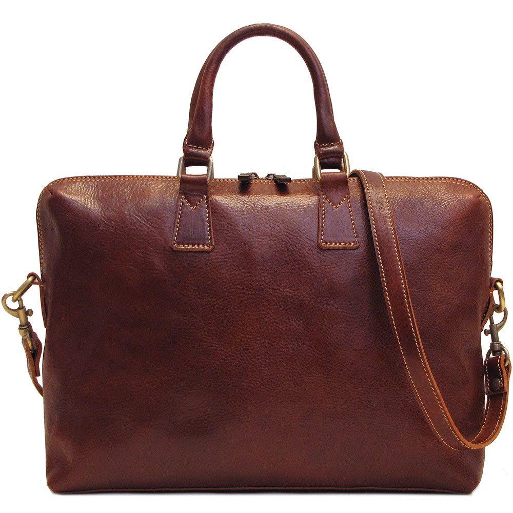 Floto Milano Slim Italian Leather Briefcase Laptop Bag