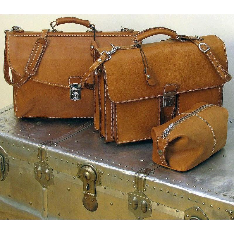 Floto Parma Italian Leather Travel Kit Toiletry Bag Dopp Shave Kit